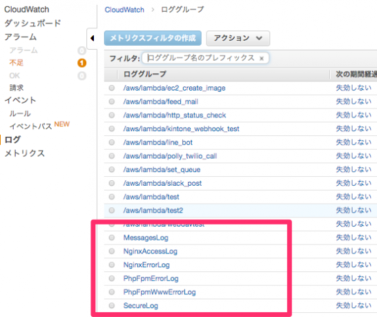 AWS CloudWatch LogsエージェントでAmazon EC2上のNginxのaccess.log , error.log , php-fpm error.log , Linuxの ...