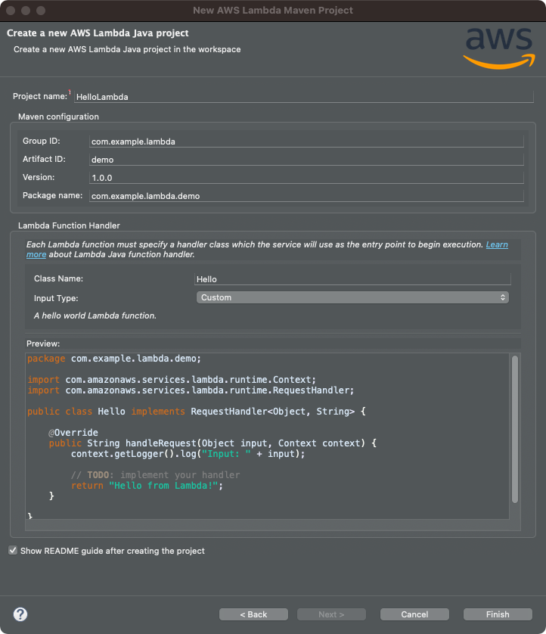 AWS Toolkit for EclipseからLambda関数を直接作成できずにMavenでパッケージ化して作成 | ヤマムギ