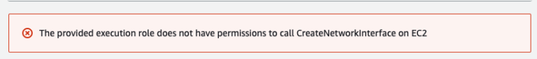 AWS LambdaをVPC設定したときに「The provided execution role does not have permissions to call ...