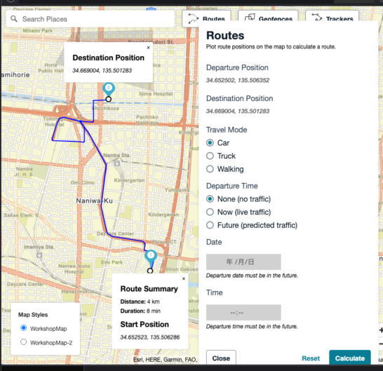 Amazon Location Service入門ワークショップ-ルート計算 | ヤマムギ